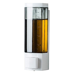 Soap Dispensers 250ml ABS Plastic Drill Free with Adhesive or Wall Mount with Screws Liquid Hand Soap Dispenser for Bathroom or Kitchen Gray