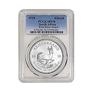 2018 SA Silver Krugerrand 1 oz MS70 PCGS - First Strike 1 Rand MS-70 PCGS