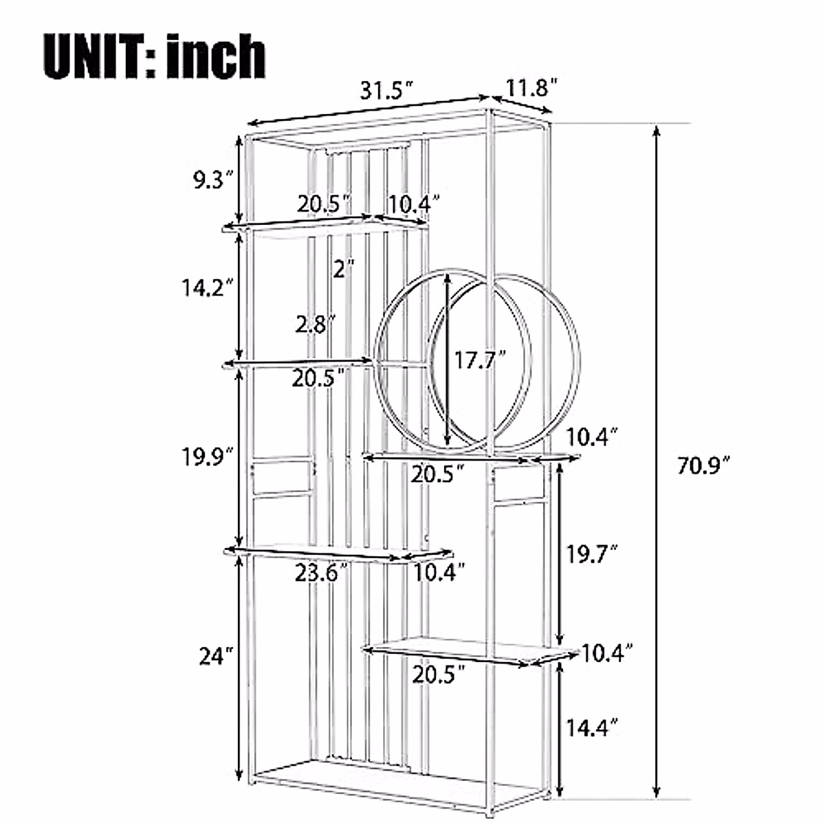TRIPLE TREE 6 Tiers Bookcase,Open Bookshelf with Black Metal Frame,Storage Large Book Shelf Furniture for Living Room Bedroom Home Office