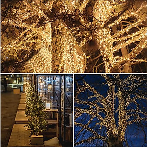 MWYYYJ 1120LED Cluster Christmas Lights Indoor String Lights Warm White 8 Modes Waterproof Christmas Tree Fairy Lights Patio Garden Party Wedding Holiday Decoration UL Certified