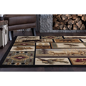 Tayse Northern Wildlife Multi-Large Color Area Rug for Living Room & Bedroom & DiningRoom - Cabin, Lodge and Farmhouse Style Rustic Indoor Carpet, 8'9'' x 12'3'', NTR6660 9x12