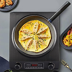 3500W Portable Induction Cooktop, Aluminum ABS Countertop Induction Cooker Hot Plate with Smart Touch Panel for Home Kitchen(us plug110V)
