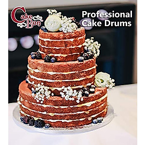 Cakebon Cake Drums Round 10 Inches - (White, 12-Pack) - Sturdy 1/2 Inch Thick - Professional Smooth Straight Edges