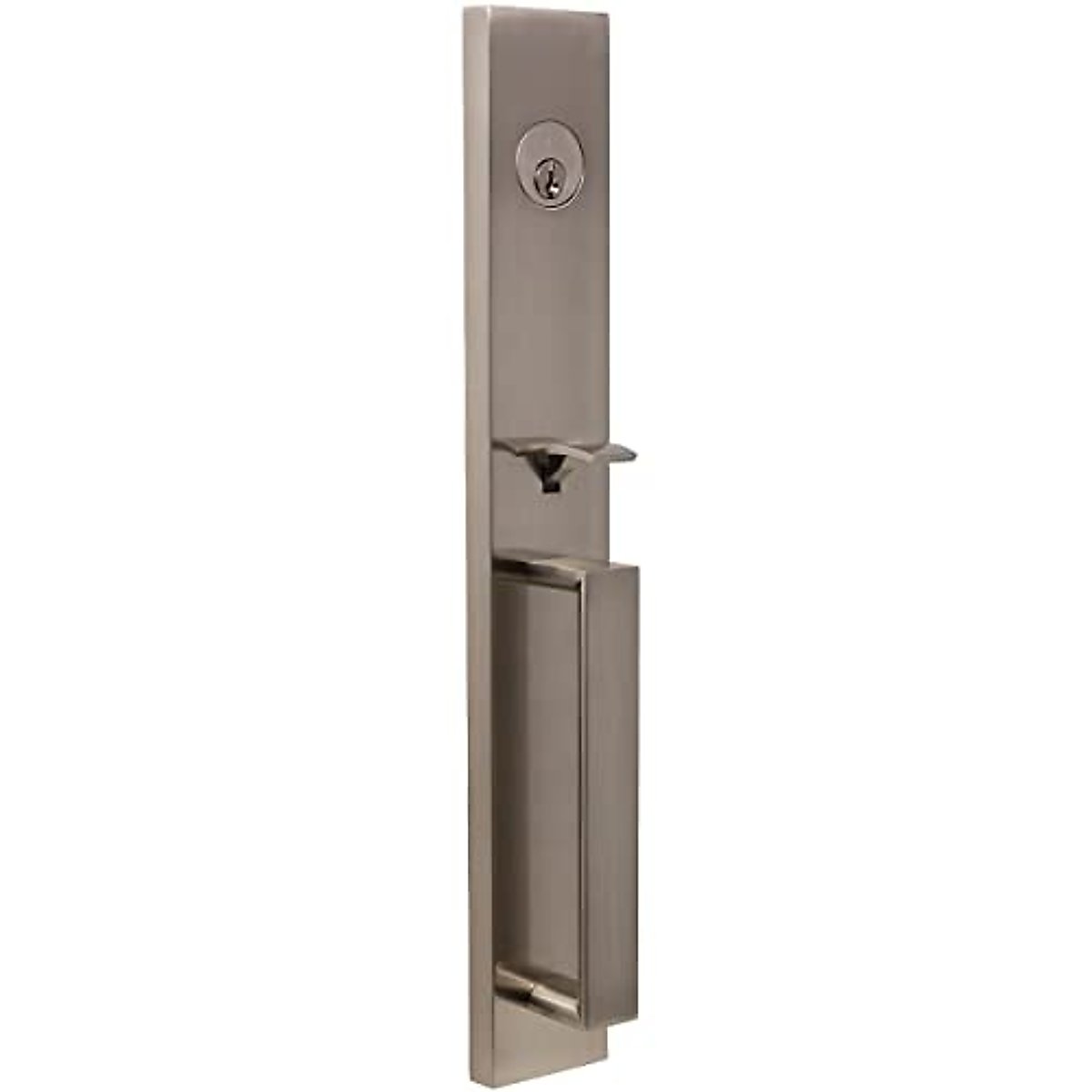 Weslock Xanthis Single Cylinder Handle Set with Mesa Knob (Satin Nickel, Keyed Handleset)