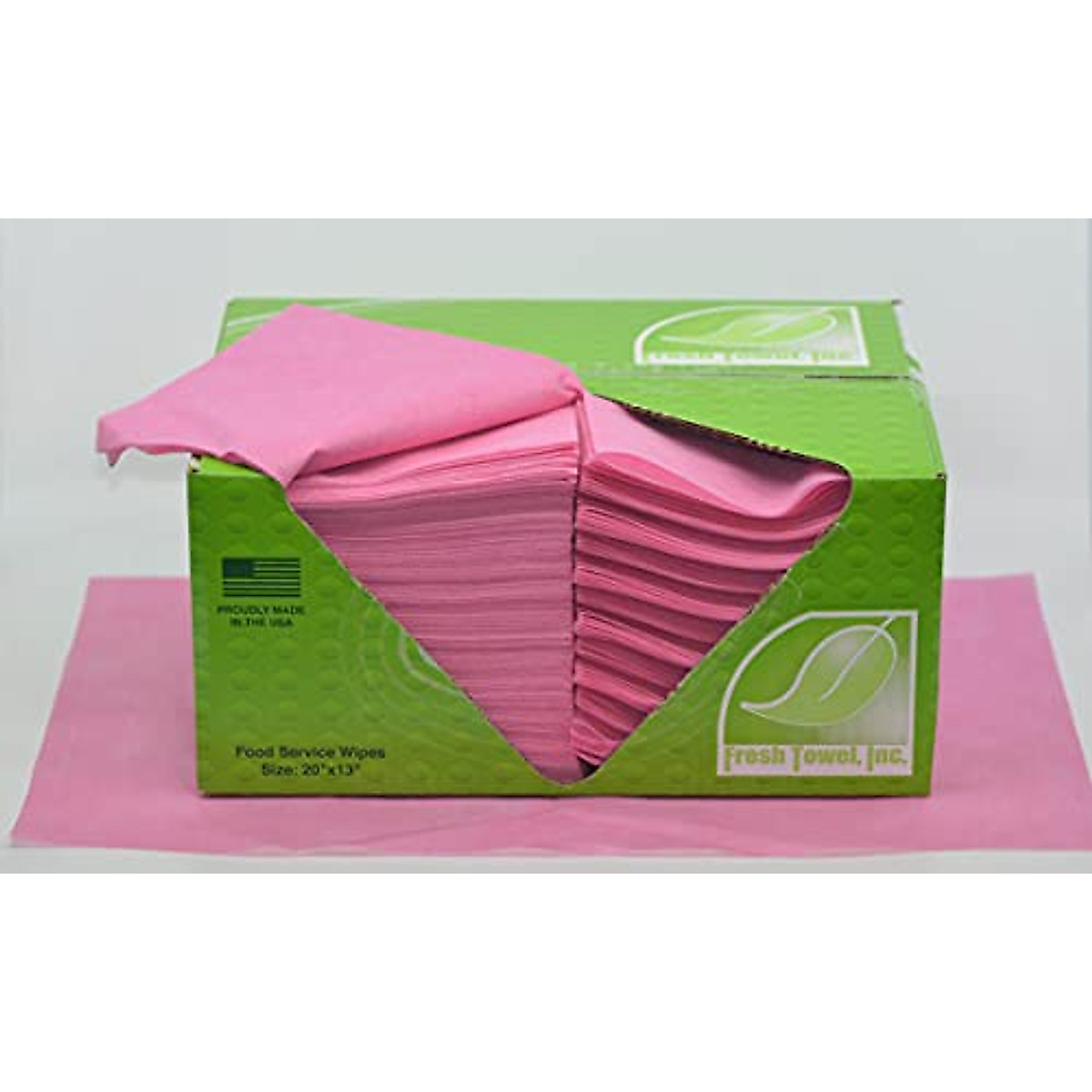 Fresh Towel Foodservice Reusable Paper Towels - 1/4 Fold, 13 x 20 inches - (1 Case of 200) All Purpose Cleaning Towels (Pink Solid)