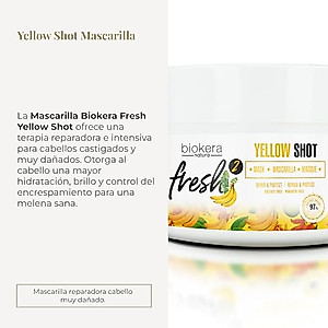 Salerm - Deep Repair Hair Mask - Biokera Fresh Yellow Shot Mask - 250 ml - Hydrates, Repairs, and Protects Hair - Anti-Frizz - Sulfate-Free and Paraben-Free