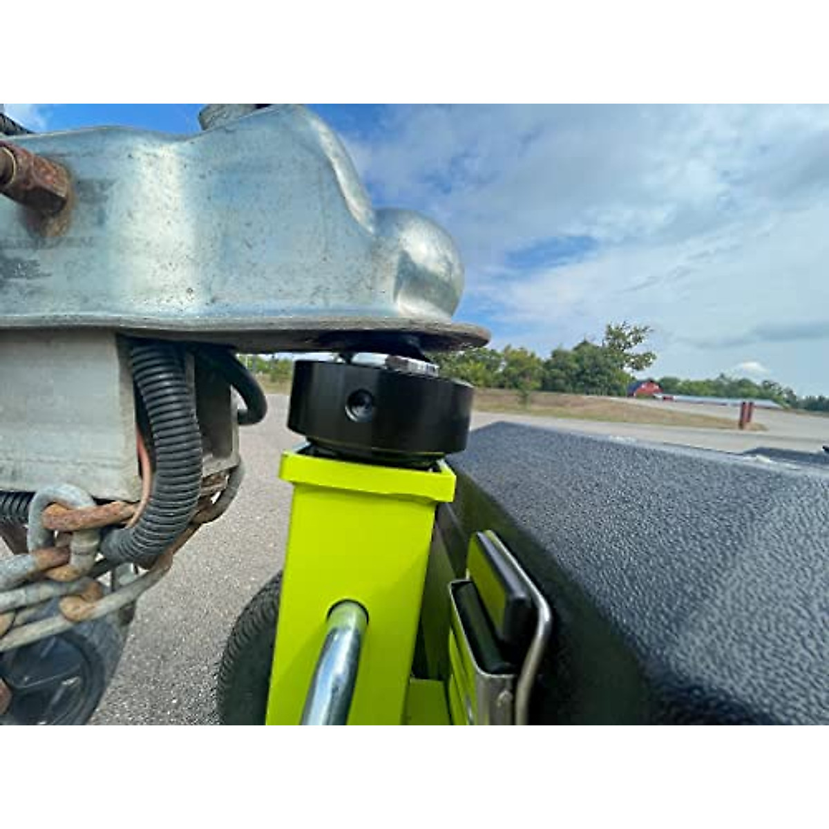 Tow Tuff TMD-35ETD8 Versatile Adjustable 3500 Lbs Capacity Variable Ball Height Electric Utility Dolly for Boats, Cargo Trailers, and More, Green, 3rd Wheel, Step for Leverage, Travels 1.5 MPH