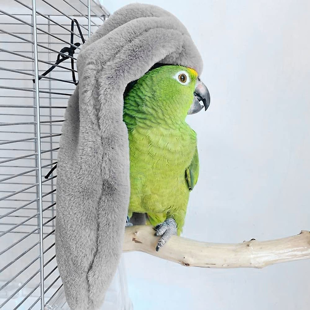 DONGKER Corner Fleece Bird Blanket, Warm Parrot Cuddle Nest Hanging Toy Comfort Parrot Cage Snuggle Hut for Parakeet Cockatiel Pigeon Parrots Cockatiels