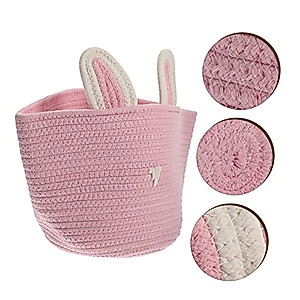 Cabilock Boho Home Decor Home Decor 3pcs Rope Rabbit Basket Snacks for Nordic Storage Basket Cotton Rope Pink Boho Decor Woven Basket