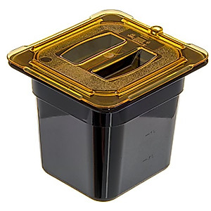 Carlisle FoodService Products 10510U13 StorPlus High Heat Universal Handled Food Pan Lid, Sixth Size, Amber