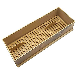 Plastic Utensil Holder With Divider and Lid Tableware Chopsticks Spoon Storage Container Home Dinnerware Storage Box, 10.43 Inch