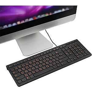 HYNAK Wired USB Keyboard, Gaming Keyboard Home Office, Work or Personal Computer Shortcuts for Notebook Computer, Chinese Beginners Computer, PC, Laptop, Black