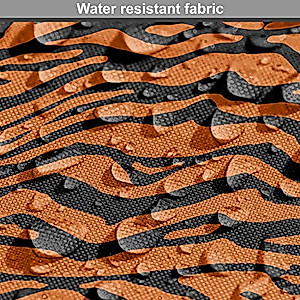 Ambesonne Safari Fabric by The Yard, Illustration of Tiger Skin Pattern Tropical Jungle Elements Continued, Decorative Fabric for Upholstery and Home Accents, 1 Yard, Orange Charcoal