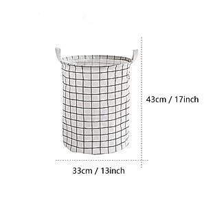 VHODFDIF Simple Dirty Laundry Basket Cotton and Linen Foldable Round Storage Bucket Clothing Large-Capacity Storage Home