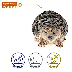 CLEVER GARDEN Hedgehog Garden Statue Outdoor Décor, Resin Figurine Decoration for Lawn, Yard, Patio, Porch, and More
