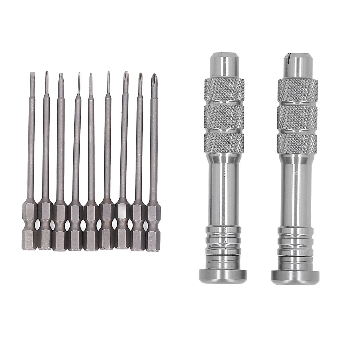 Slotted Screwdriver Set, Screwdriver Set High Strength with 9 Bits 2 Handles for Electronics Maintenance