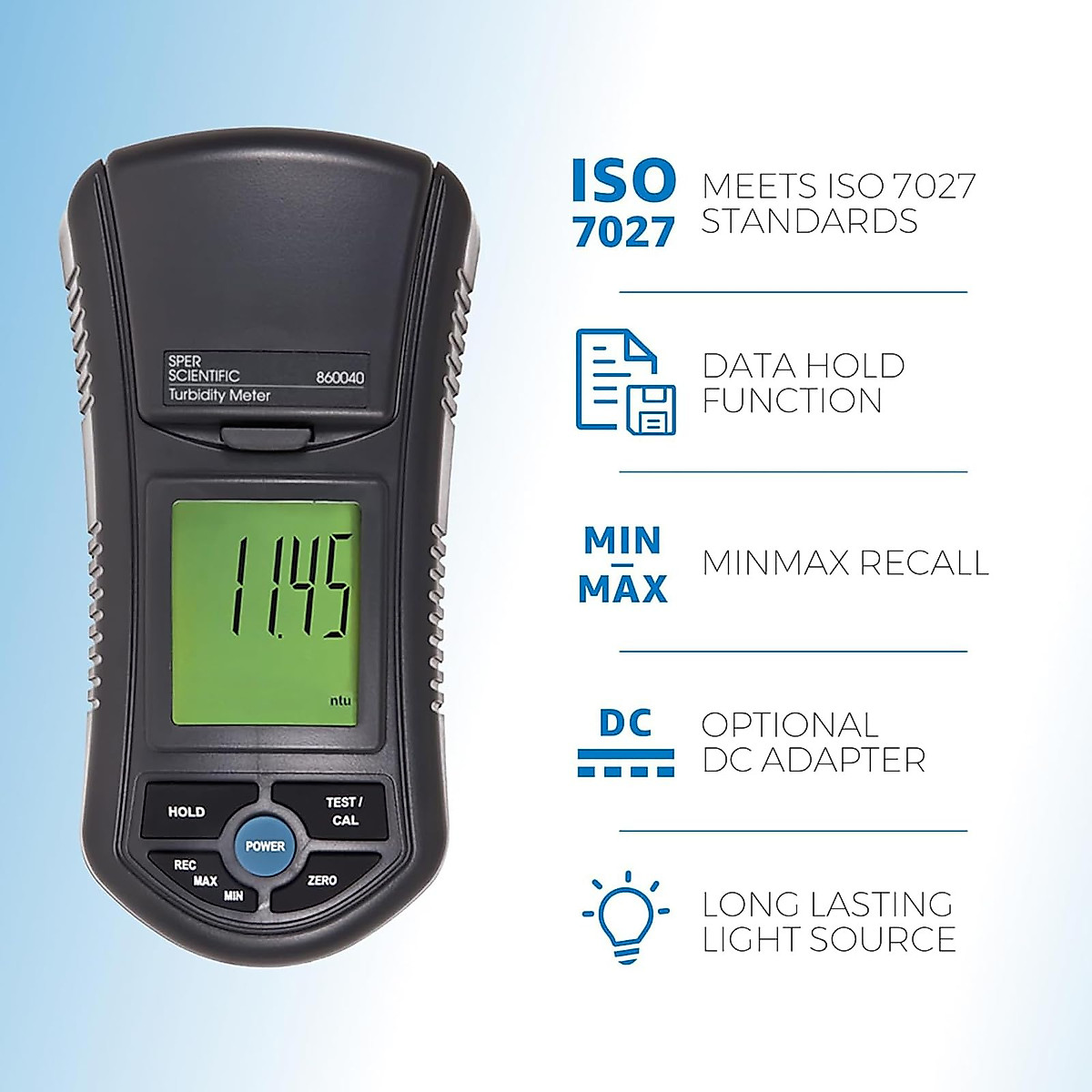 XDTKJDZ Portable Digital Water Turbidimeter, Scientific Turbidity Meter, Measuring Range 0.00~3.50ppm (mg/L), with LCD Display, for Lab Water Treatment Plant Wine Industry