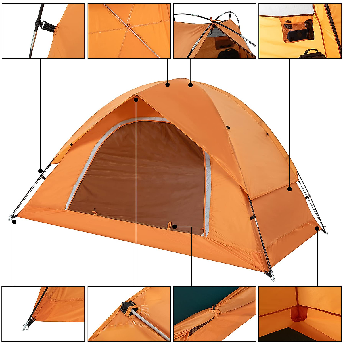Camping Tent for 2 Person, 4 Person, 6 Person - Waterproof Two Person Tents for Camping, Small Easy Up Tent for Family, Outdoor, Kids, Scouts in All Weather and All Season by Clostnature