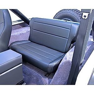 Rugged Ridge 13462.01 Seat, Rear, Fold/Tumble, Black; 76-86 Jeep CJ/Wrangler YJ