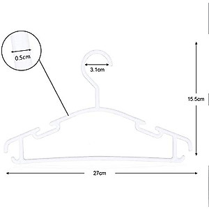 KEPLIN White Baby Hangers for Closet - 36 Pack, Plastic Nursery Hangers Space Saving Tubular Hangers, More Storage for Kids, Children, Clothes and Dresses