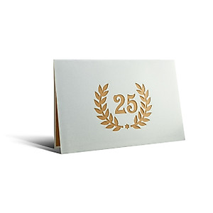 Diese-Klappkarten Pop Up Silver Anniversary Card - 3D 25th Wedding Anniversary Cards for Husband and Wife - Special Luxury Gift Card for Bride and Groom Couples