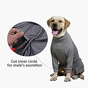 Dog Recovery Suit After Surgery, Anti-Licking Pet Surgical Clothes Abdominal Wounds, Alternative E-Collar Cone, Professional Post-Operative Onesie, Puppy Long Sleeve Pajamas Prevent Shedding Hair