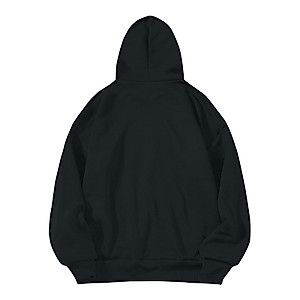 Oversized Hoodie for Women, Y2k Hoodie Women Casual Fall Winter Solid Color Pullover Hooded Loose Fit Fleece Sweaters Long Sleeve Fashion Sweatshirt with Pockets College Hoodies(A Black,Small)