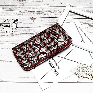 OIDERY Clutch Wallet for Women-Zip Around Long Wallet For Women, Large Capacity Womens Wallet With Zipper Coin Purse