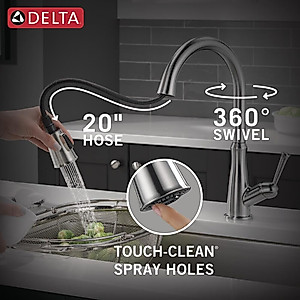 Delta Faucet Westville Brushed Nickel Kitchen Faucet, Kitchen Faucets with Pull Down Sprayer, Kitchen Sink Faucet, Faucet for Kitchen Sink, Magnetic Docking Spray Head, Arctic Stainless 9110-AR-DST