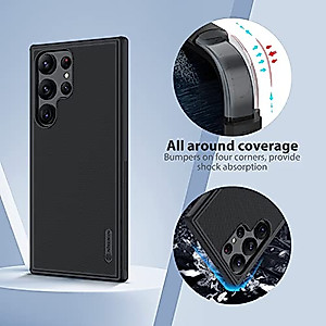 Nillkin Frosted Shield Magnetic Case for Galaxy S23 Ultra 6.8 - Rugged Shockproof 5G - Black