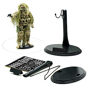 NANSHINE 5 Pcs Action Figure Stand 1/6 Scale Model Stand 12 inch, Black Holder Support Base Bracket for Model, Action Figure Base Display Stand U Type Simple Packaging- Detachable Adjustable Height