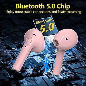 Wireless Ear Buds Bluetooth Headphones with Wireless Charging Case and LED Power Display Touch Control 30 Hrs Playtime Earphones HI-FI Stereo Earbuds with Built-in Mic for iPhone Android Samsung
