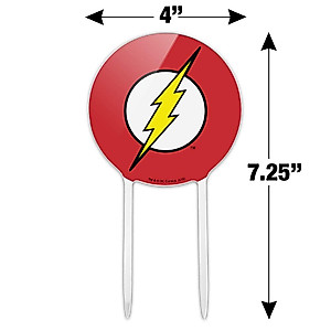 Acrylic The Flash Lightning Bolt Logo Cake Topper Party Decoration for Wedding Anniversary Birthday Graduation