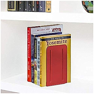 Acrimet Premium Metal Bookends (Heavy Duty) (Red Color) (1 Pair)
