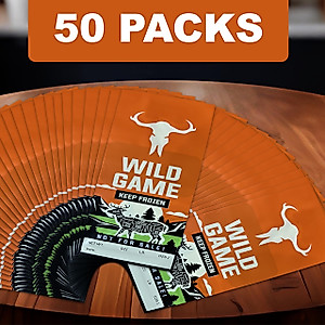 Skywin 50 Pack Wild Game Bags (3-5 lb), Durable Ground Game Meat Bags 6” x 14”,Protect Your Meat from Freezer Burn