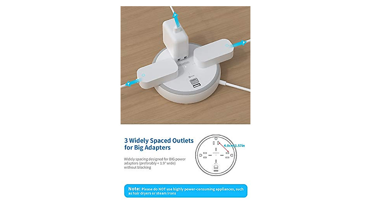 Compact Power Strip with USB-C for Travel | NTONPOWER