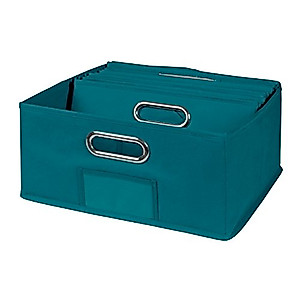 Niche Cubo Set of 6 Half-Size Foldable Fabric Storage Bins- Teal