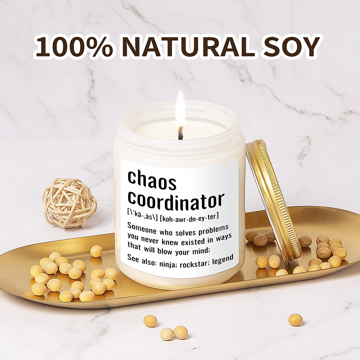 SINSUFUR Chaos Coordinator Gifts for Women Men, Appreciation Gifts for Coworker, Manager, Leader, Boss - Boss Lady Gifts for Women, 7oz Lavender Scented Candles