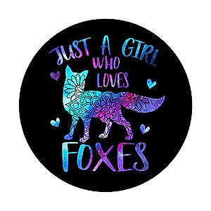 Just a Girl Who Loves Foxes Galaxy Space Cute Fox Girls Gift PopSockets Grip and Stand for Phones and Tablets