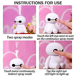 INVODA Humidifiers Portable Small Cool Mist Humidifiers Mini USB Personal Desktop Humidifiers for Travel, Car, Office Room, Bedroom (White)