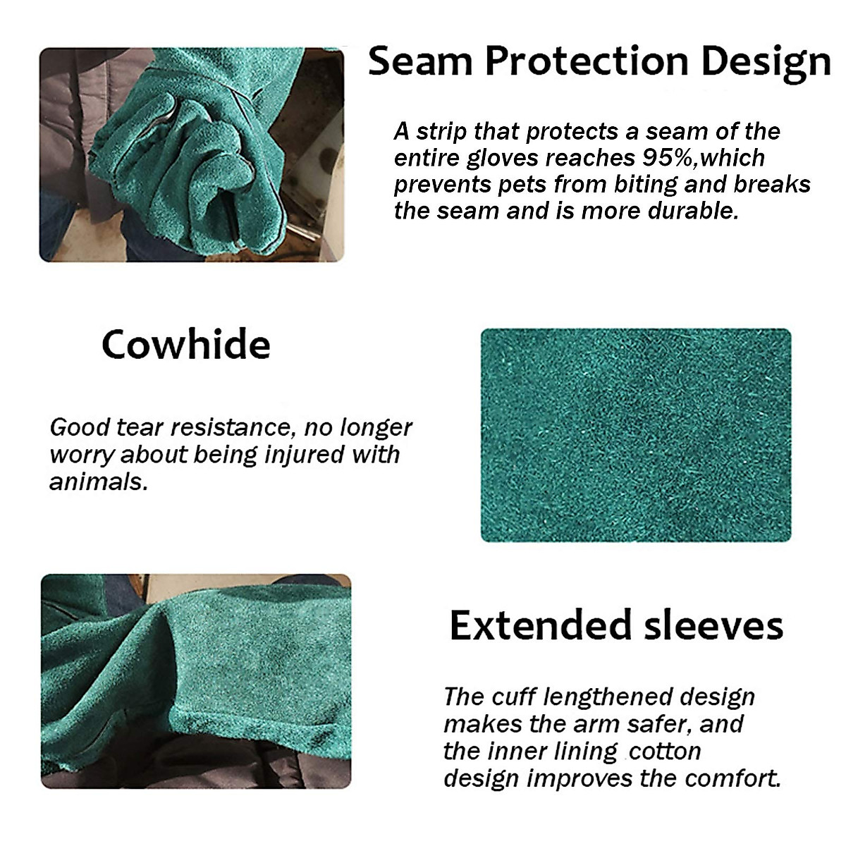 Hamiledyi Animal Handling Gloves,23.6in Bite Proof Anti-Scratch Protection Gloves,Pet Grooming/Nursing/Wildlife Rescue Safety Work Gloves for Reptiles Snakes Iguanas Cats Dogs Falcons.