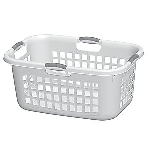 Sterilite Corp 12168006 Laundry Basket White 2Bshl, No Size, Plain