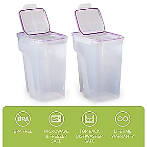 Snapware Airtight 2-Pack (22.8 Cup) Cereal Dispenser Storage Containers, Flip-Top Lid BPA Free, Plastic Containers For Cereal, Rice, Snack, Dry Food and Pantry Organization