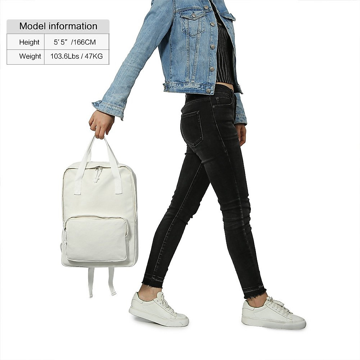 Zicac Unisex DIY Canvas Backpack Daypack Satchel (White 02) (Beige)