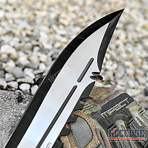 Tactical Knife Hunting Knife Survival Knife 17 Inch Fixed Blade Knife Razor Sharp Edge Camping Accessories Camping Gear Survival Kit Survival Gear Tactical Gear 77640 (Black)