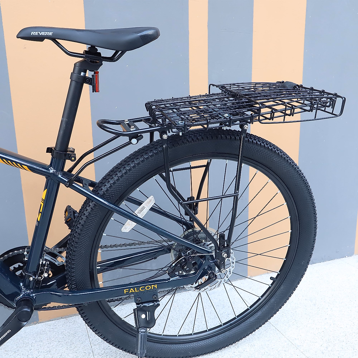 MAKELEN Folding Rear Bicycle Basket Steel Oversized Black