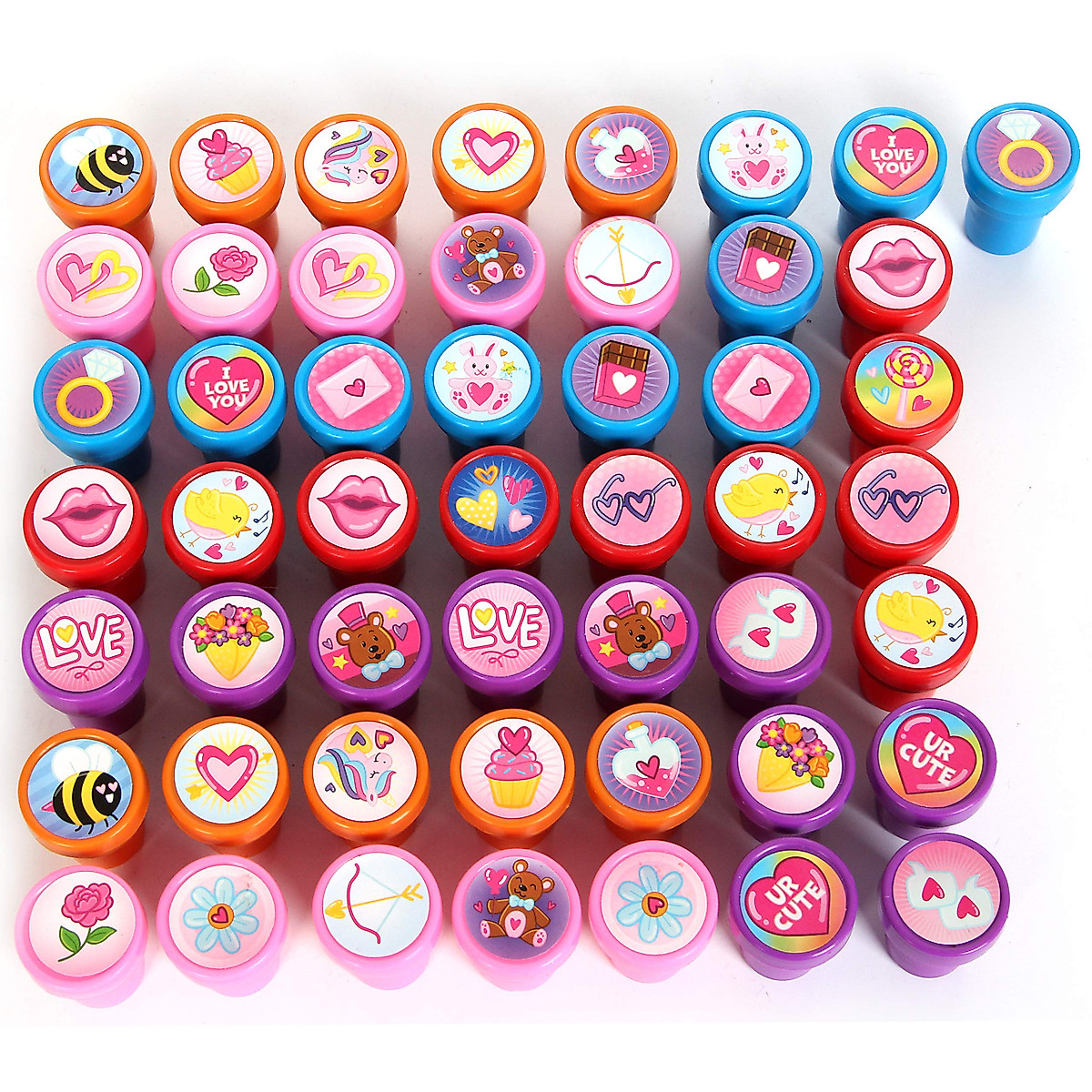 JOYIN 50 Pcs Valentines Day Arts & Crafts Stamper for Kids, Stamps for Valentine’s Day Classroom Exchanging Gifts, Novelty Party Favor, Classroom Holiday Reward Prizes