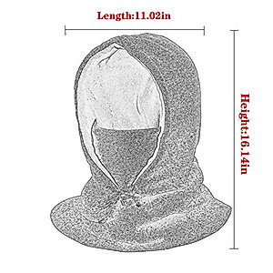 Balaclava Fleece Hood - Windproof Face Ski Mask Soft Fleece Construction for Men and Women Black
