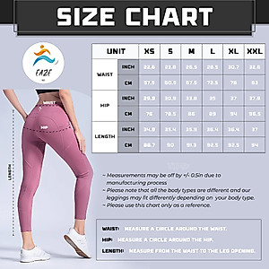 EAZE FIT Tummy Control Quick Dry Lightweight Breathable Workout Leggings for Women Yoga Pants with Pockets (as1, Alpha, s, Regular, Regular, Purple, Skinny)