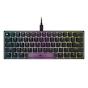 Corsair K65 RGB Mini 60% Mechanical Gaming Keyboard - Cherry MX Speed - Black (Renewed)